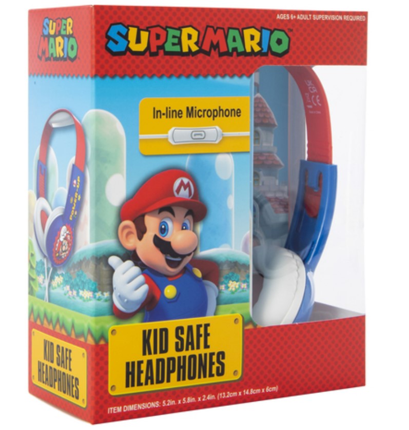 Super Mario Audífonos con micrófono para niiños – Open Box