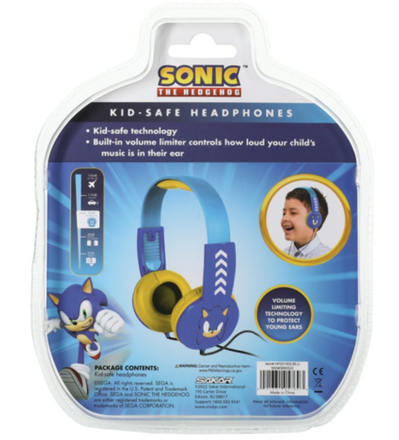 Sonic The Hedgehog Audífonos para niños con control de volumen – Open Box