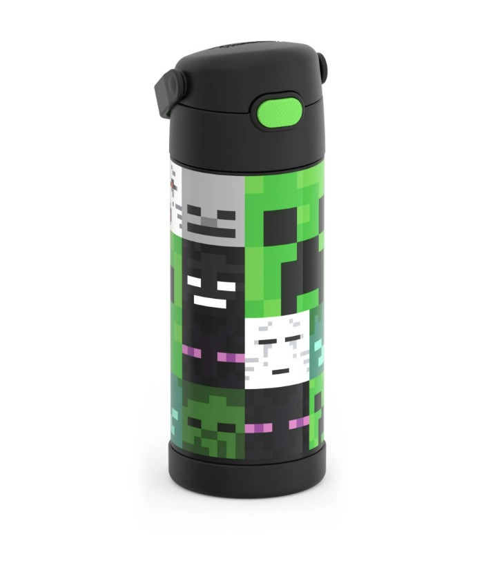 Minecraft Thermos FUNtainer Botella de agua de 14 oz con asa – Open Box