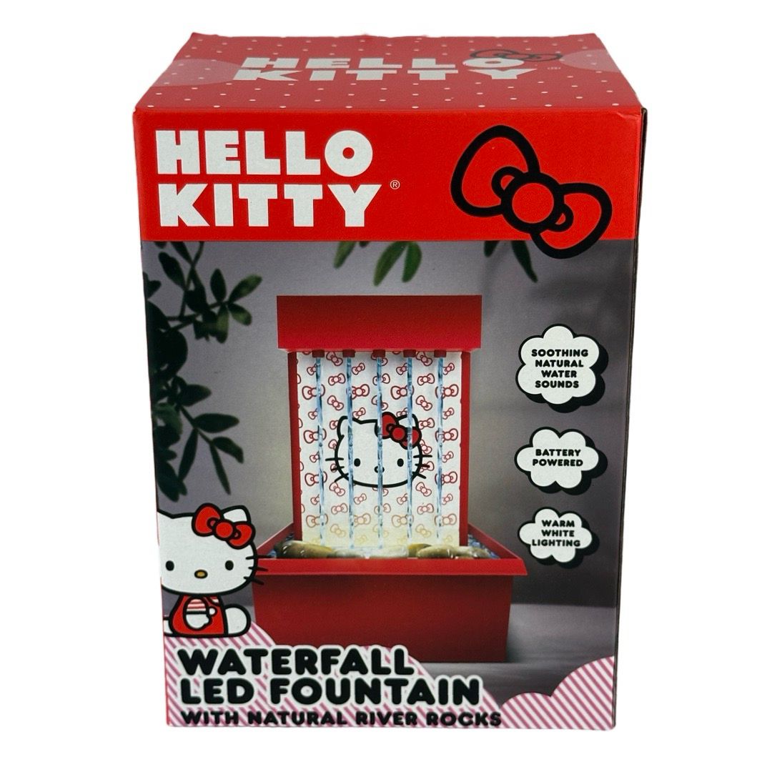 Hello Kitty Fuente LED en cascada con rocas naturales de río – Open Box